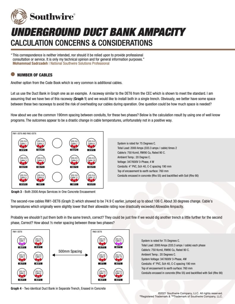Whitepaper – Underground Duct Bank Ampacity: Calculations ...